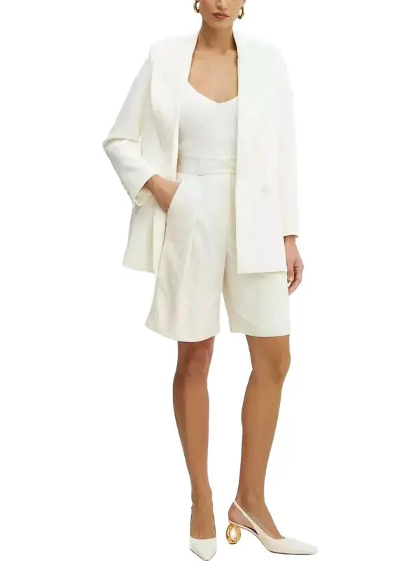 IVY OAK Double-breasted Buttoned Blazer - White