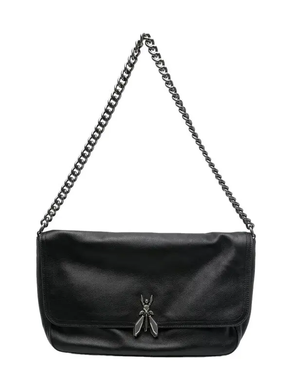 Patrizia Pepe Leather Shoulder Bag - Black
