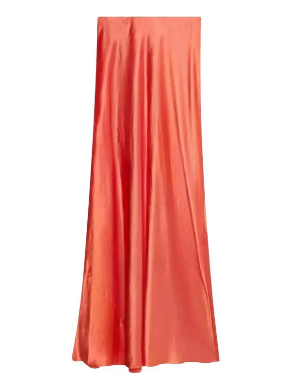 Vince Satin Bias-cut Maxi Skirt - Orange