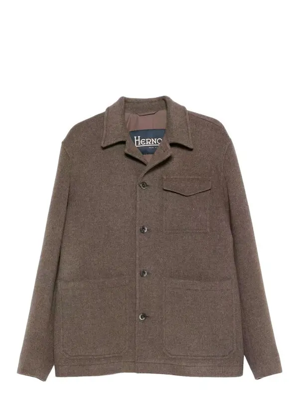 Herno Button-fastening Jacket - Brown