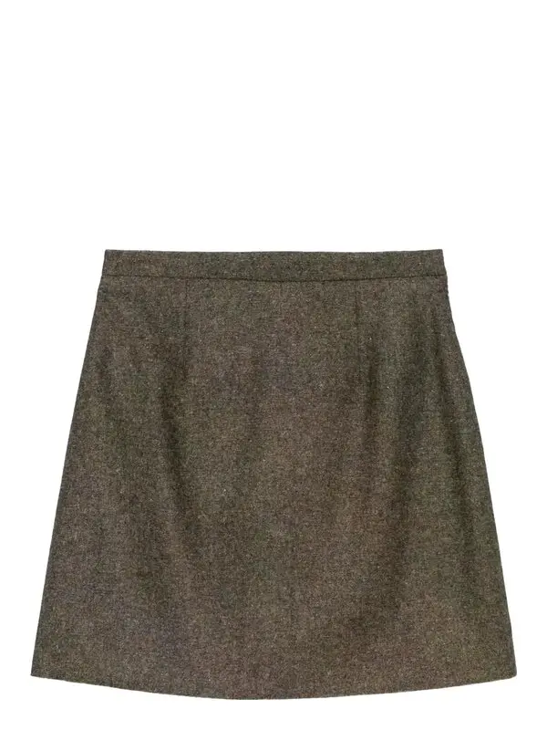 A.p.c. Adriana Tweed Mini Skirt - Brown