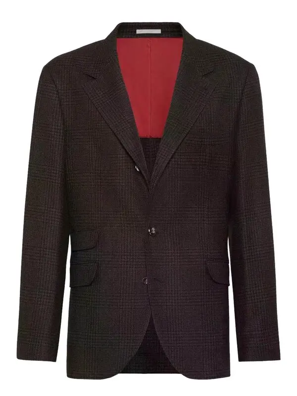 Brunello Cucinelli Check Blazer - Brown