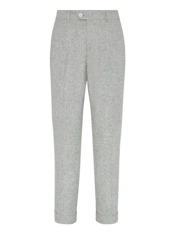 Brunello Cucinelli Pleated Wool-silk Blend Trousers - Grey