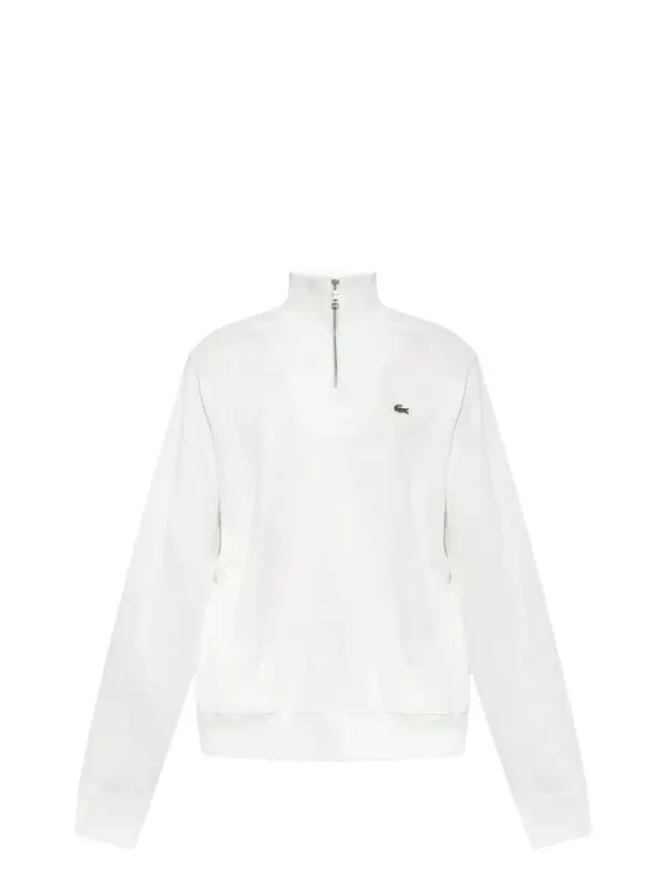 Lacoste Embroidered Half-zip Sweatshirt - White