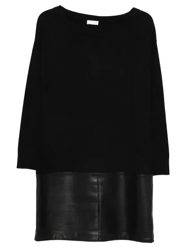 Liu Jo Panelled Knit Mini Dress - Black