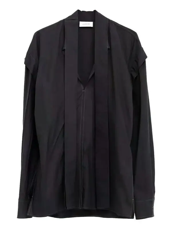 LEMAIRE Tie-neck Long-sleeve Blouse - Black