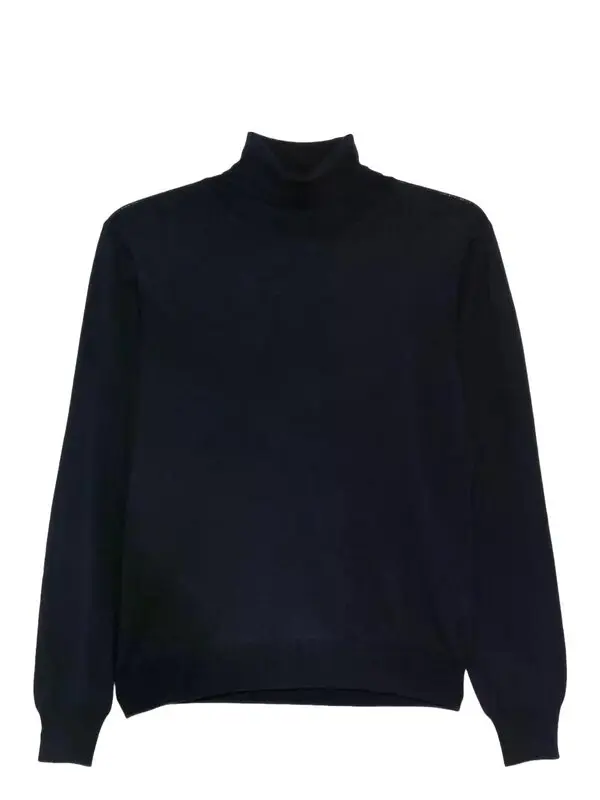 Tagliatore Turtleneck Wool Sweater - Blue