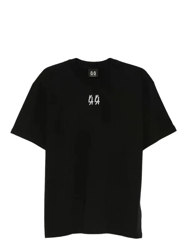 44 LABEL GROUP Logo-embroidered T-shirt - Black