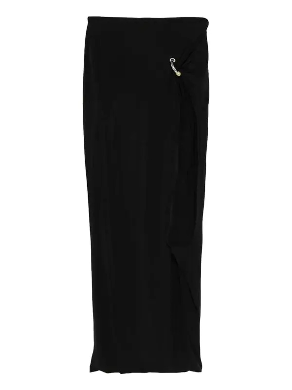 Jean Paul Gaultier Ring-detail Side-split Midi Skirt - Black