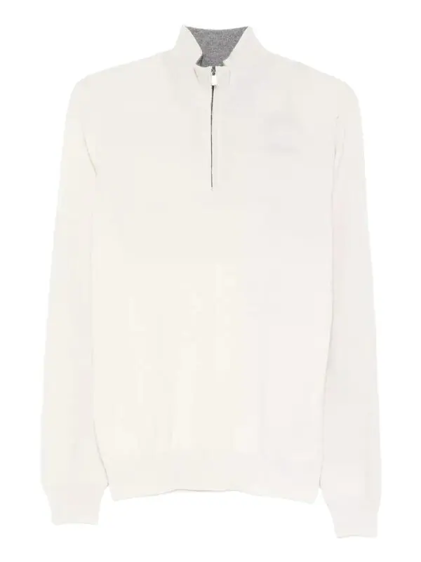 Corneliani Half-zip Cashmere Sweater - Neutrals