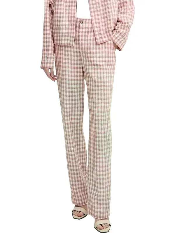 Moschino Gingham Checkered Trousers - Red