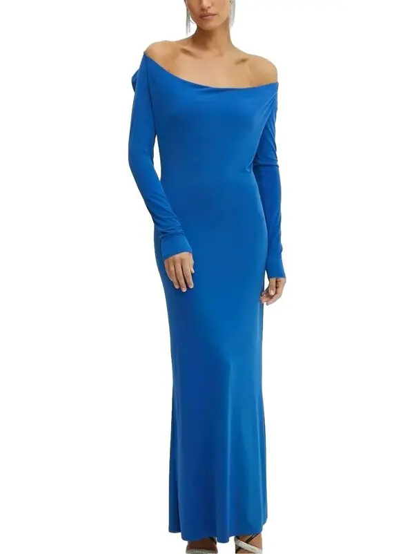 Patrizia Pepe Cowl-neck Maxi Dress - Blue