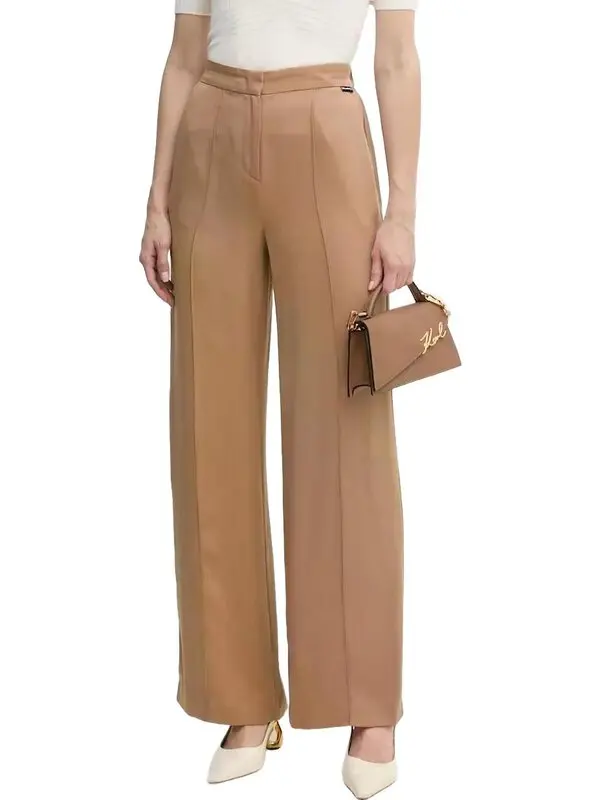 Karl Lagerfeld Elasticated-waist Wide Leg Pants - Neutrals