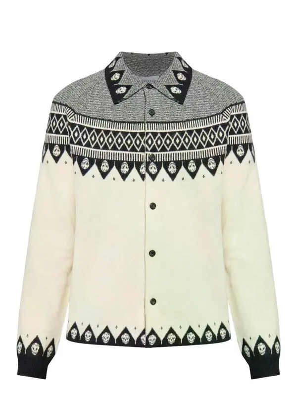 Alexander McQueen Skull-motif Wool Cardigan - White
