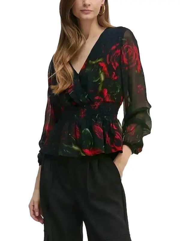 Guess V-neck Blouse - Black