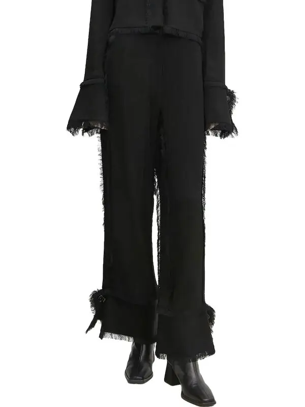 Day Birger Et Mikkelsen Fringed Panelled Trousers - Black