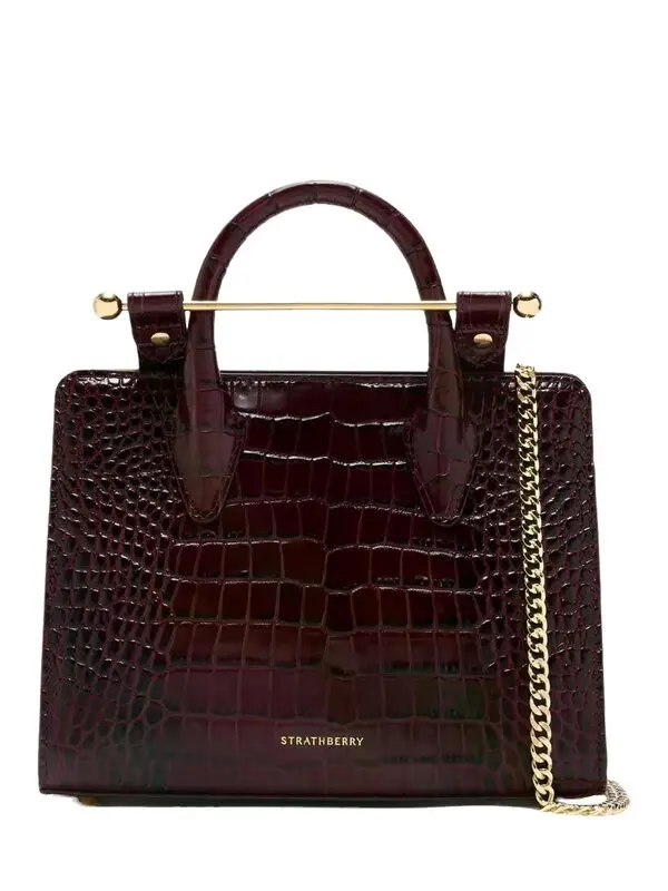 Strathberry Small Embossed Top-handle Tote Bag - Red