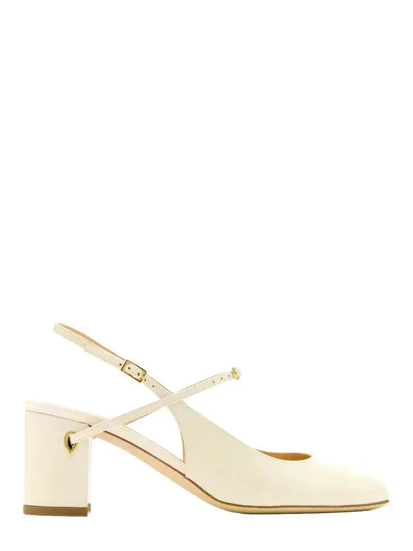 Jennifer Chamandi Slingback Block-heel Pumps - White