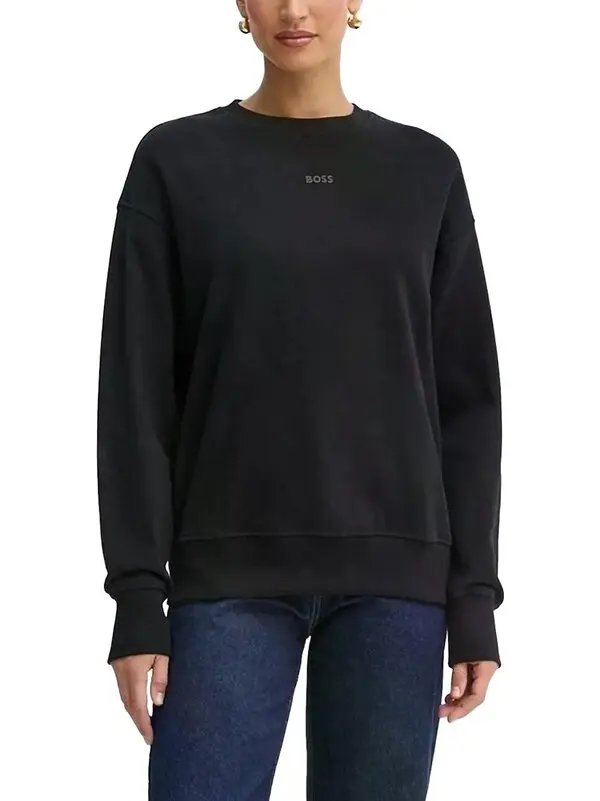 BOSS Logo-embroidered Cotton Sweatshirt - Black