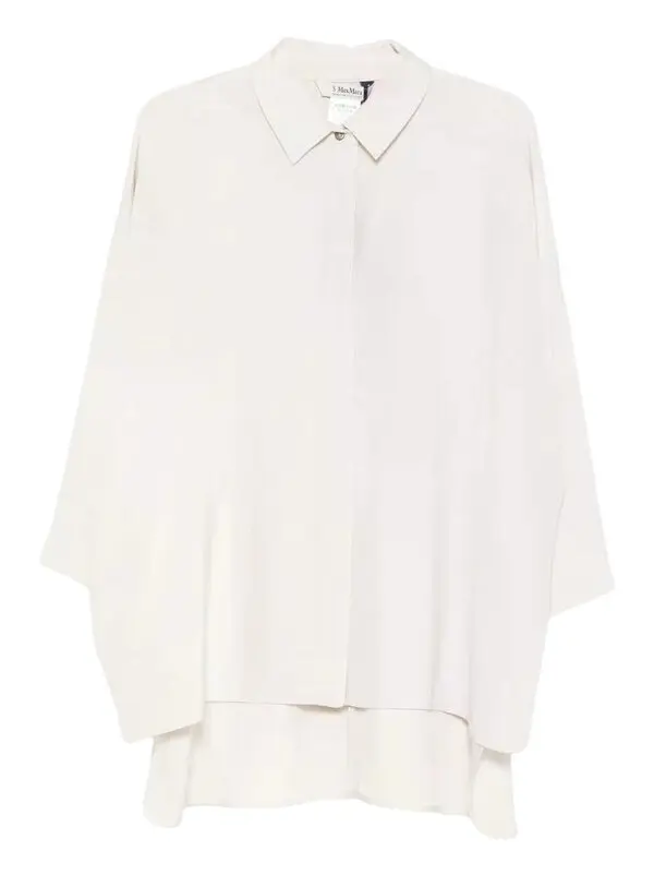 Max Mara Button-down Silk Shirt - Neutrals