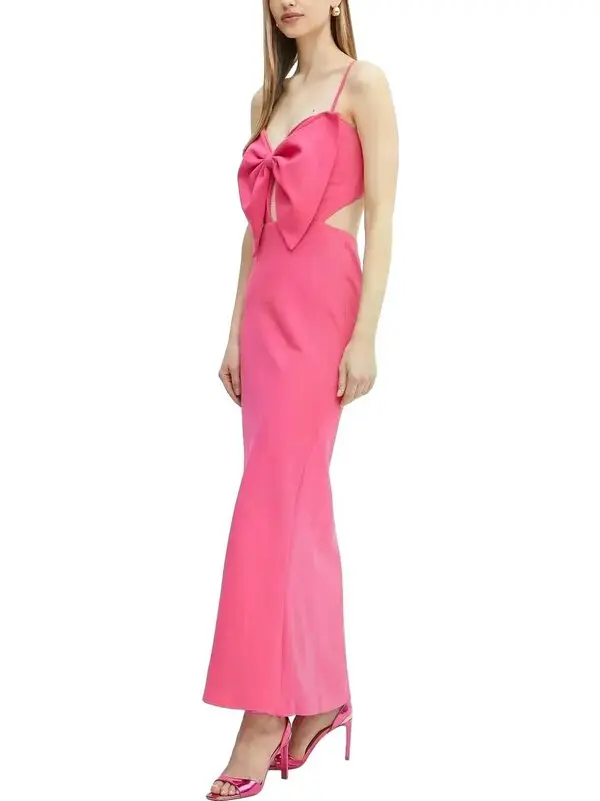 Bardot Bow-detail Cut-out Maxi Dress - Pink
