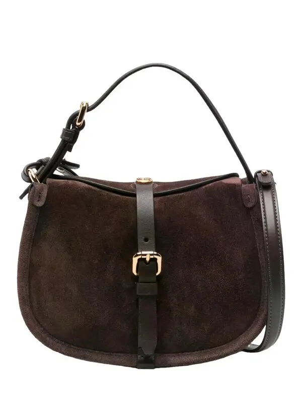 Etro Buckle-fastening Suede Shoulder Bag - Brown