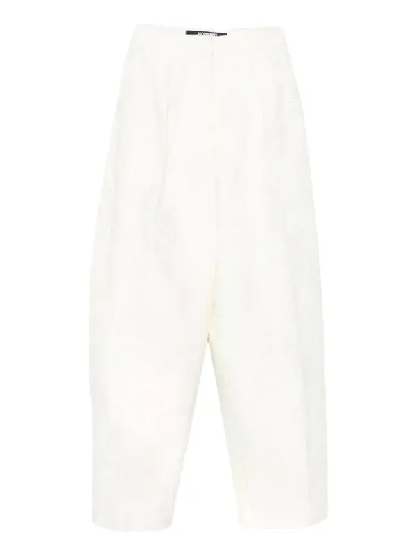 Jacquemus Le Curvo Tweed Trousers - White