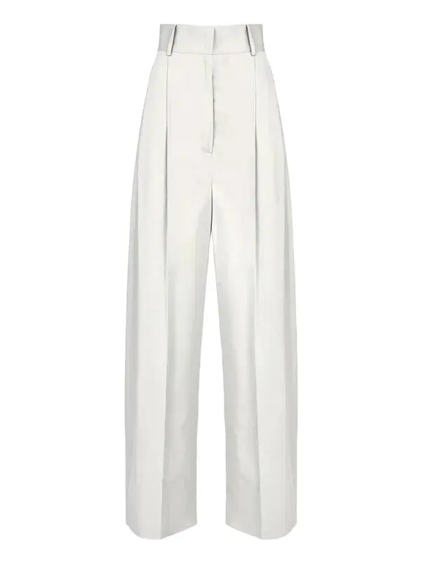 FERRAGAMO Pleated High-waisted Trousers - White