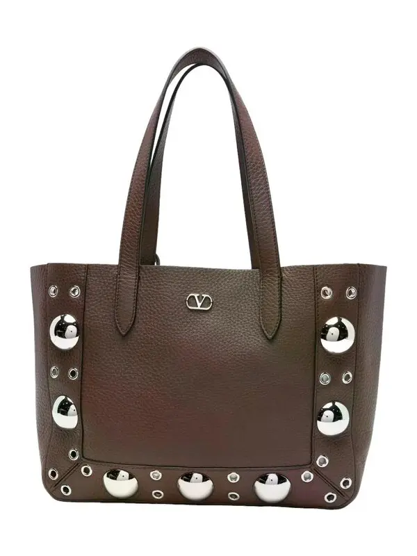 Valentino Garavani Nellcôte Leather Tote Bag - Brown