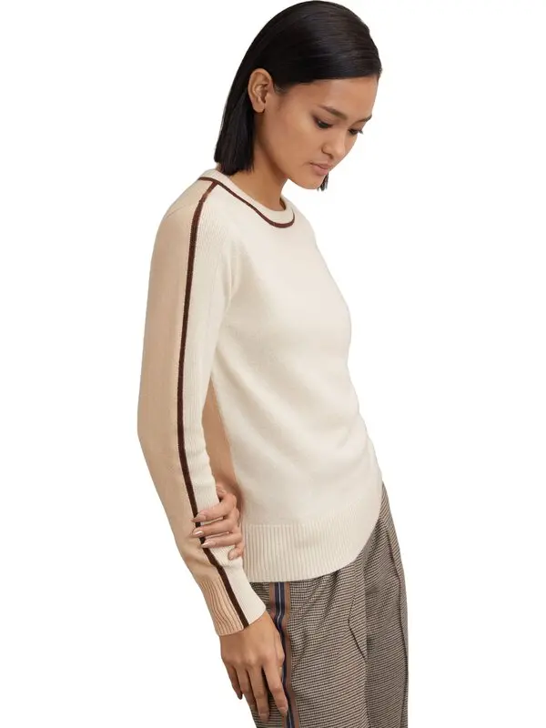REISS Anne Wool-blend Jumper With Cashmere - Cream/neutral