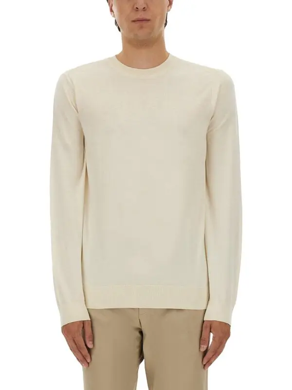 BOSS Regular Fit Wool Sweater - White