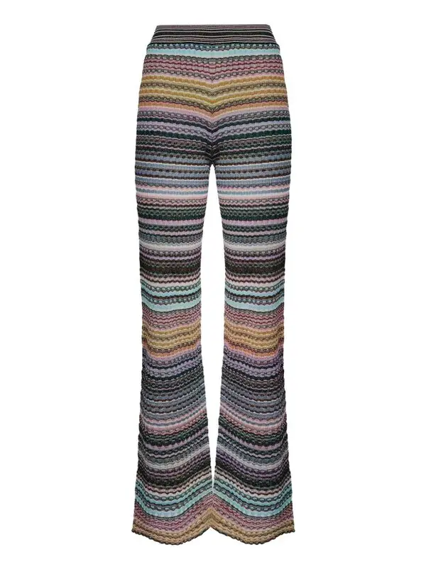 Missoni Striped-pattern Knit Trousers - Blue
