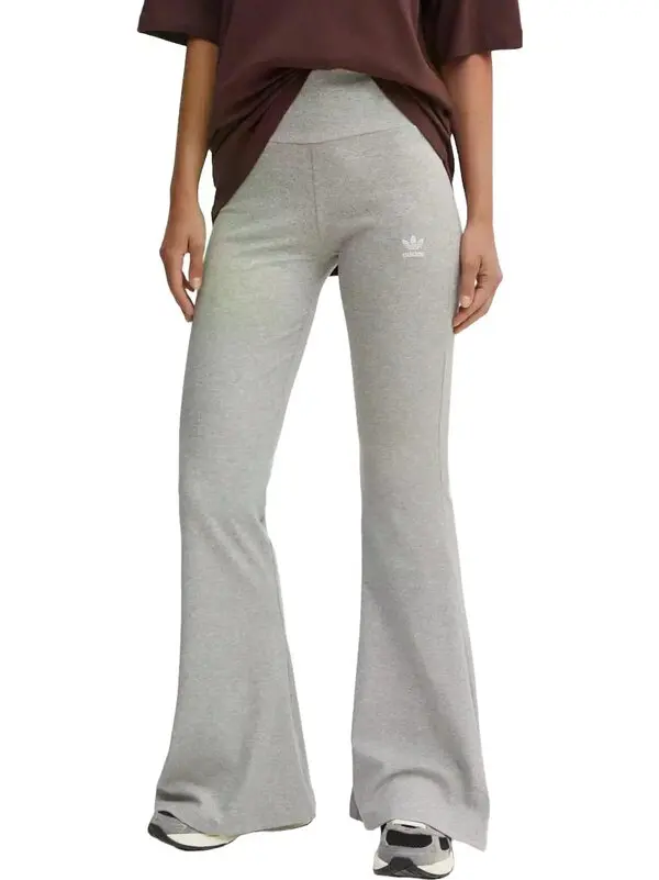 Adidas Ribbed Flared Track Pants - Grey