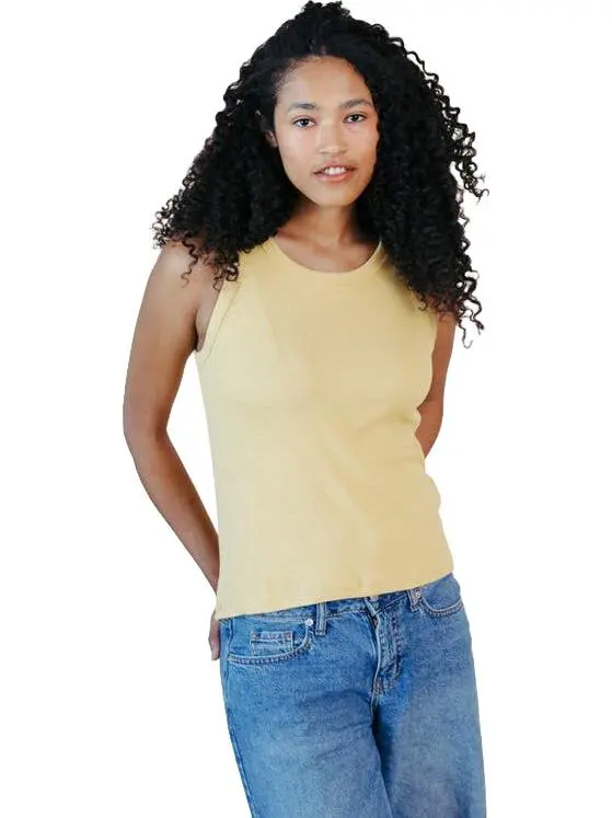 POPLINEN Ribbed Tank Top - Sunbeam Yellow
