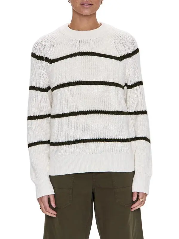 PISTOLA Edie Stripe Cotton Sweater - Olive Stripe