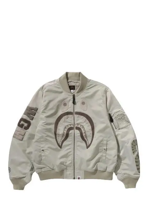 BAPE Shark Bomber Jacket - Beige
