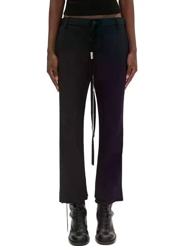 ANN DEMEULEMEESTER Drawstring Wool Trousers - Black