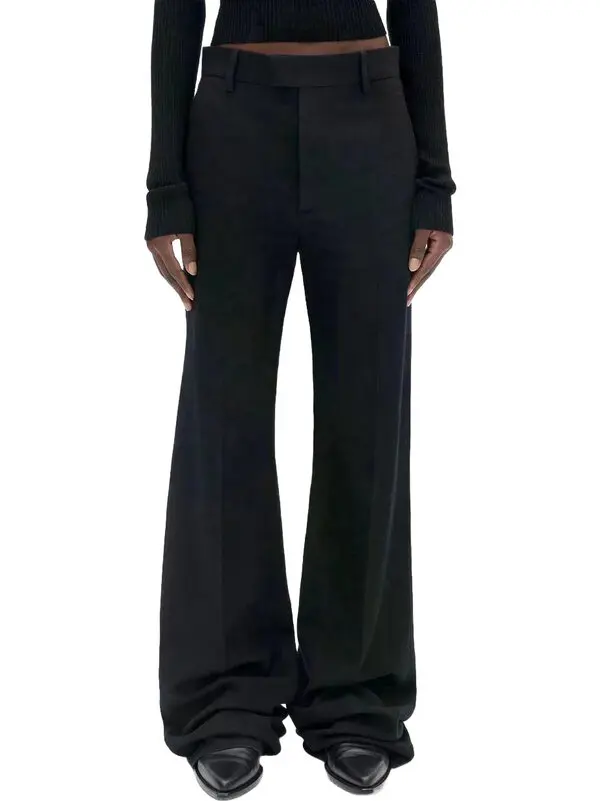 ANN DEMEULEMEESTER Pressed-crease Flared Trousers - Black