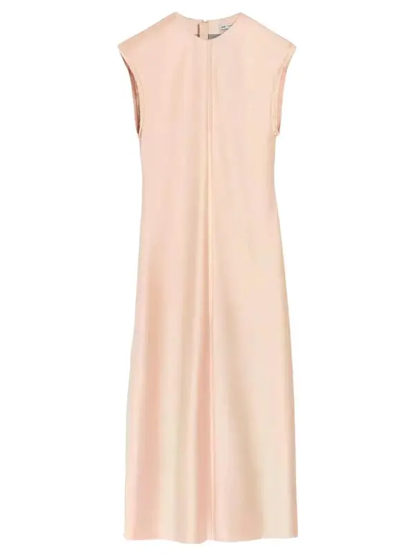 Ami Raw-edge Long Dress - Pink