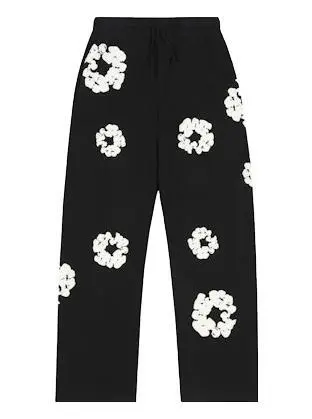 DENIM TEARS Cotton Wreath Baggy Sweatpants - Black