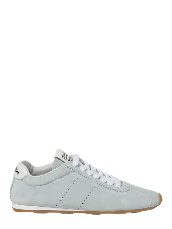 Miu Miu Plume Suede Sneakers - Light Blue