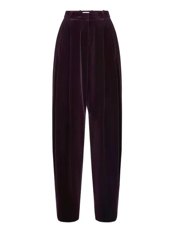 Nina Ricci Pleated Velvet Trousers - Purple