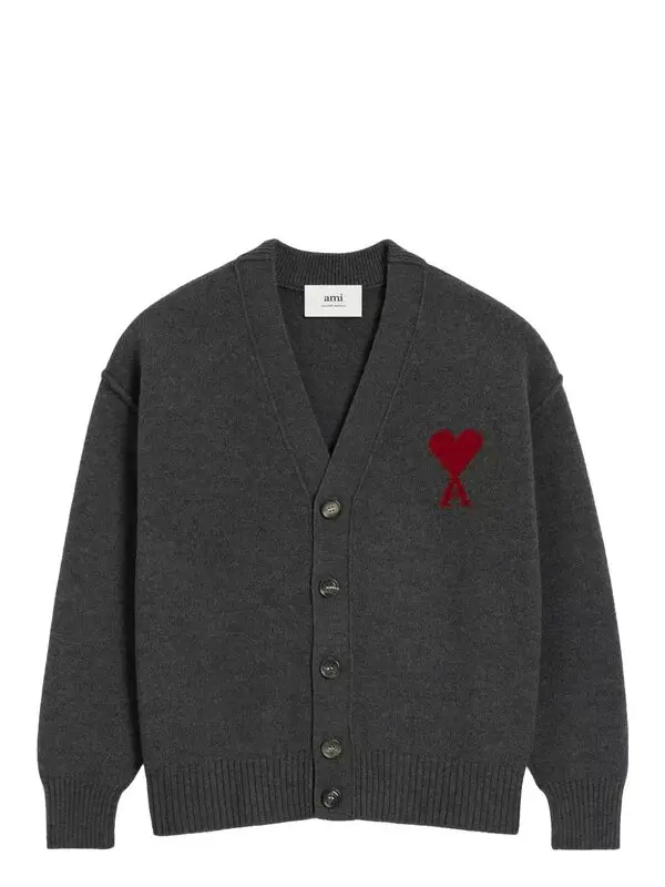 Ami De Coeur Wool Cardigan - Grey