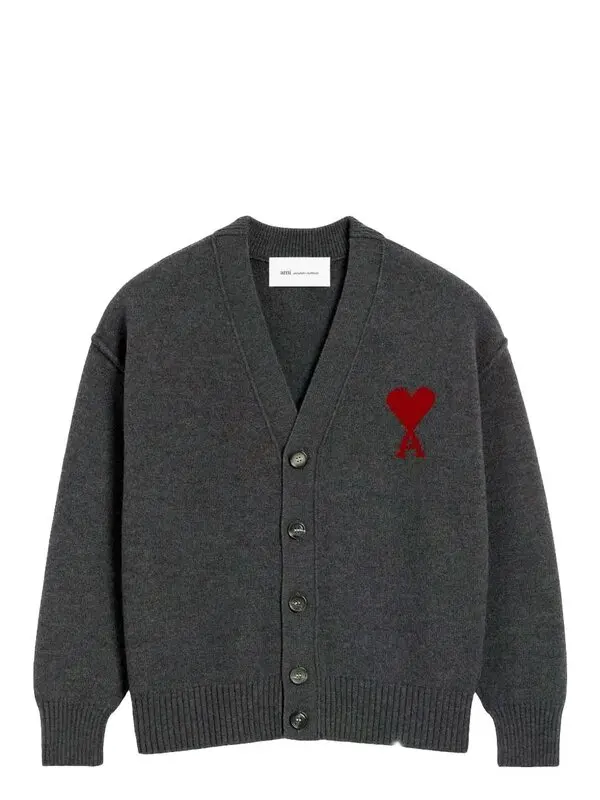 Ami De Coeur Wool Cardigan - Grey