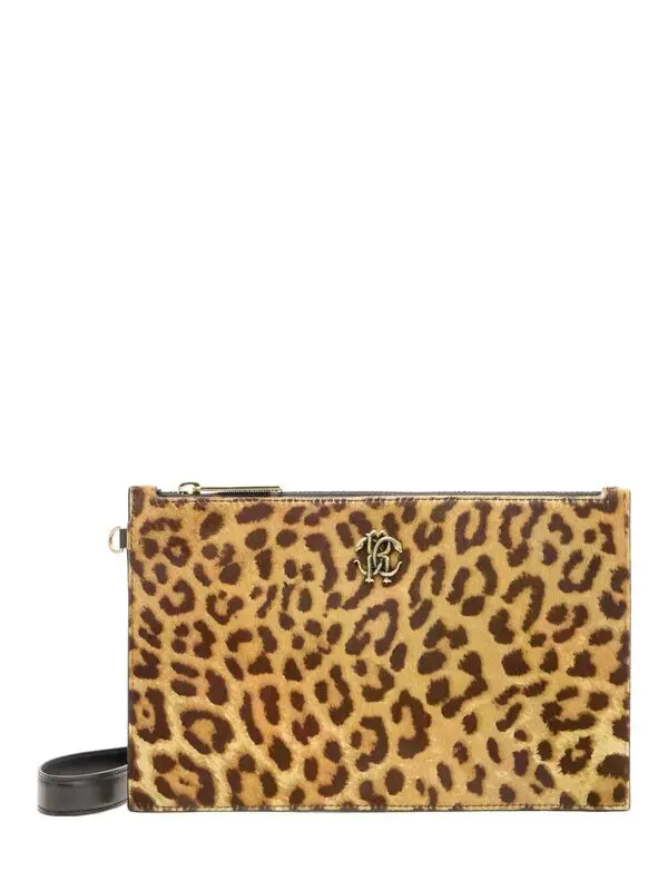 Roberto Cavalli Leopard Print Clutch - Brown