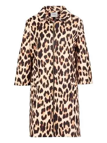 GAUDÌ Leopard-print Flannel Coat - Beige