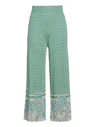 Liu Jo Wide-leg Jacquard Knit Pants - Green