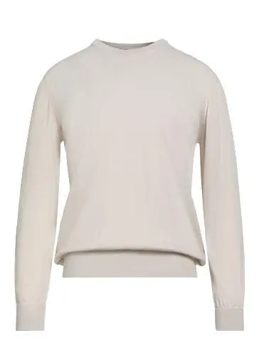Alpha Studio Merino Wool Sweater With Leather Details - Beige
