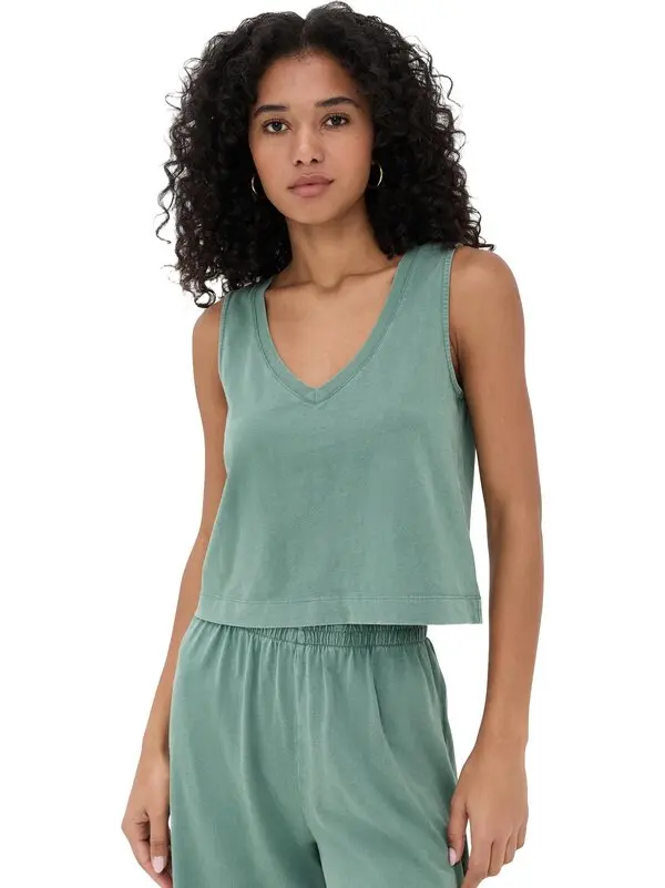 Z Supply Sloane V Neck Tank - Hunter Green