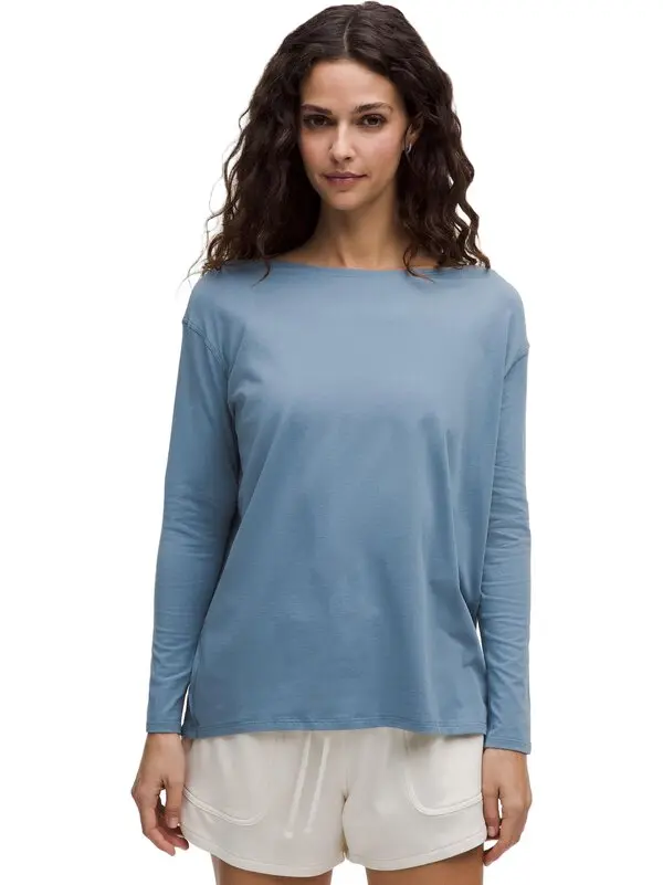 Lululemon Back In Action Long-sleeve Shirt - Steel Blue